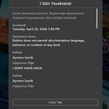 Roblox'ta Haksız Ban İsyani - Şikayetvar