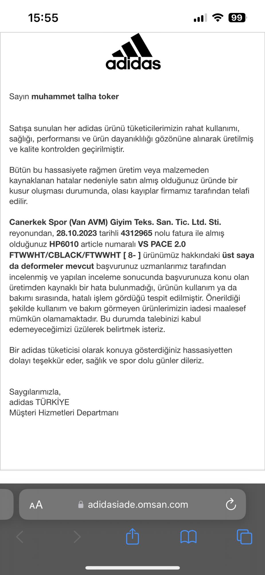 Adidas Shoe's Inner Lining Shredded After Minimal Wear - Adidas Refuses ...