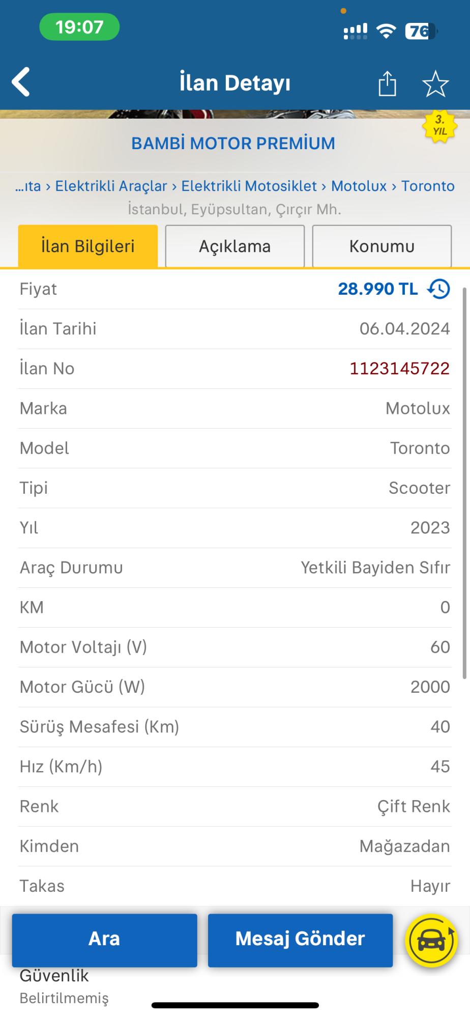 Bambi Motor İstanbul Yanıltıcı İlan! - Şikayetvar
