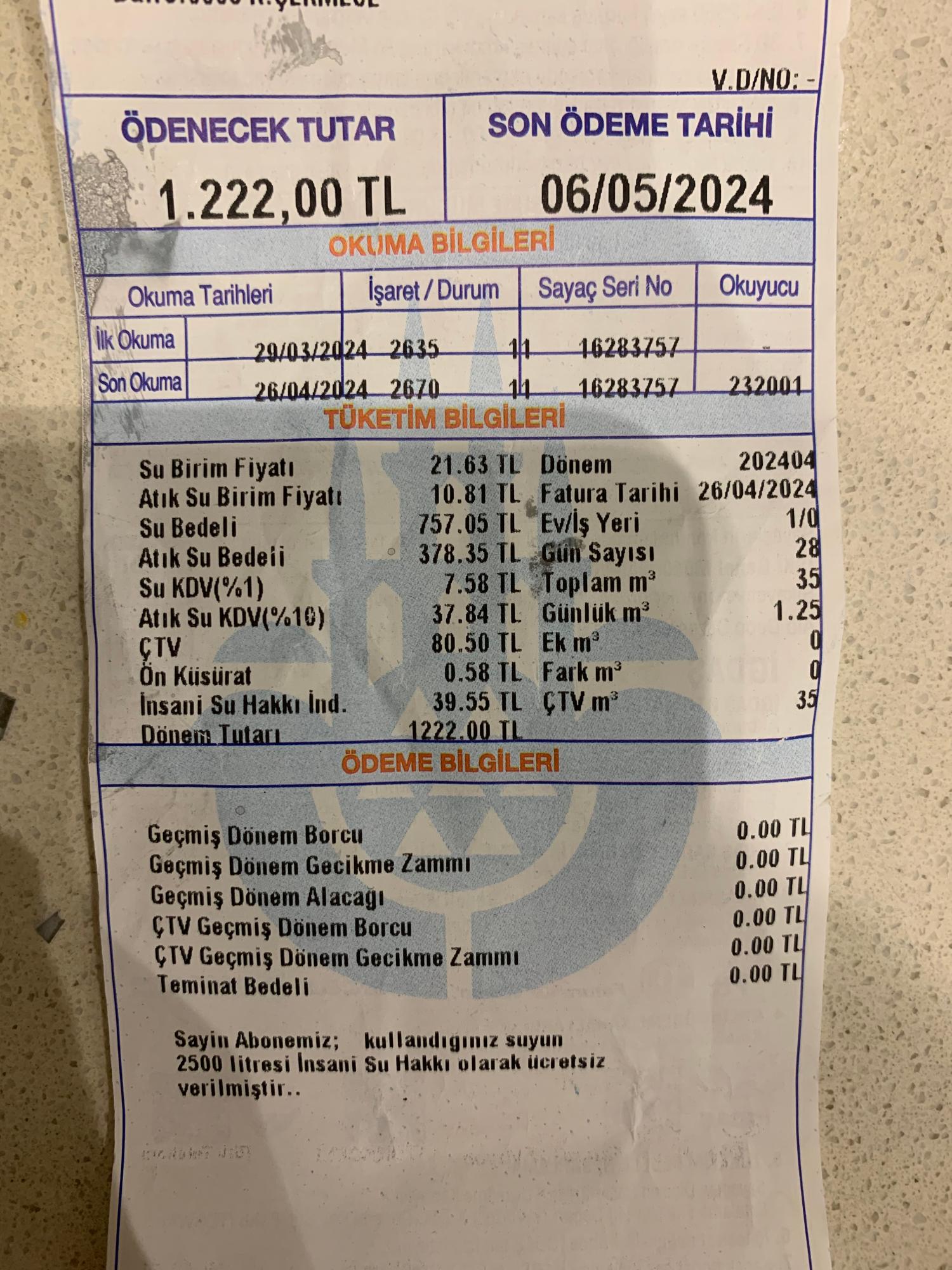 İstanbul Büyükşehir Belediyesi İSKİ Atık Su Bedeli - Şikayetvar