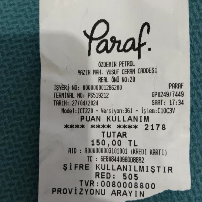 Halkbank, Paraf Kart, Paraf Puanın Kullanılamaması - Şikayetvar