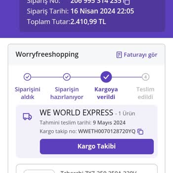 We World Express - Şikayetvar
