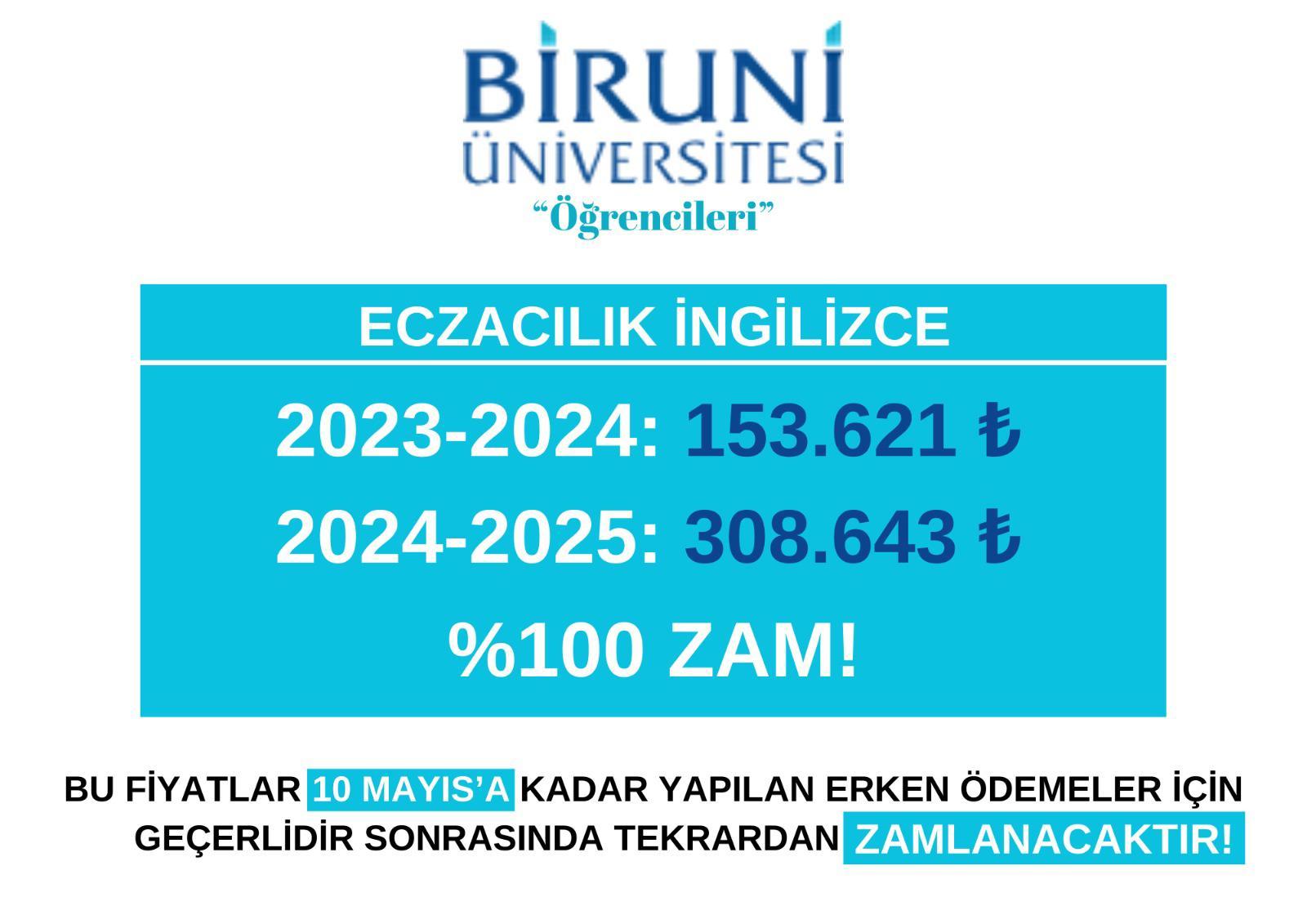 Biruni Üniversitesi Biruni Üniversitesinde Yapılan Fahiş Zamlar ...