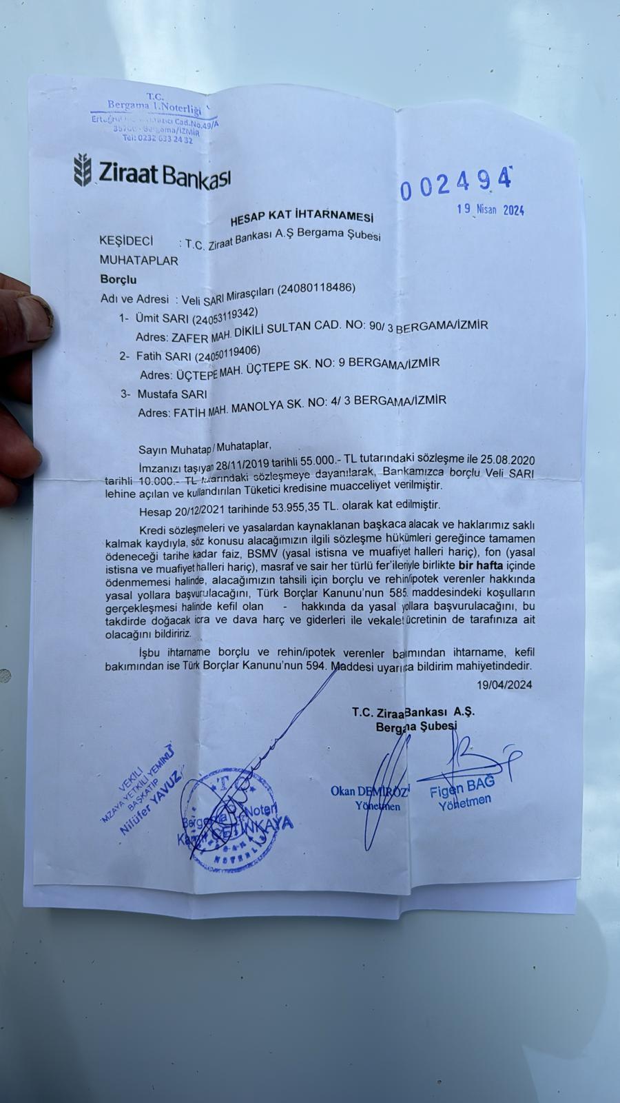 Ziraat Bankası Bergama Şubesi Yasal Olmayan İcra Takibi Açmaktadır ...