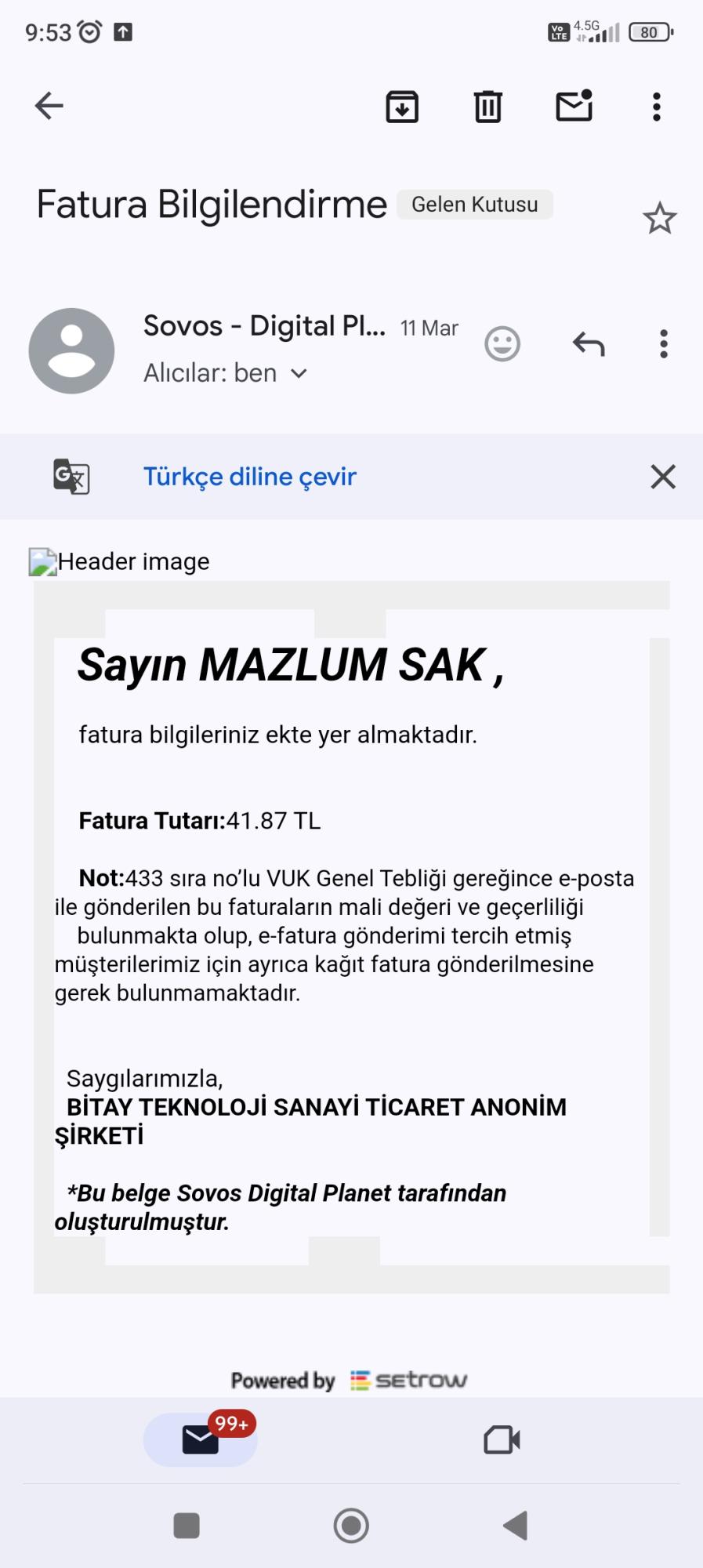 Bitay Bitay Teknoloji Şirketi Bir Fatura Yollamış Amaç Nedir - Şikayetvar