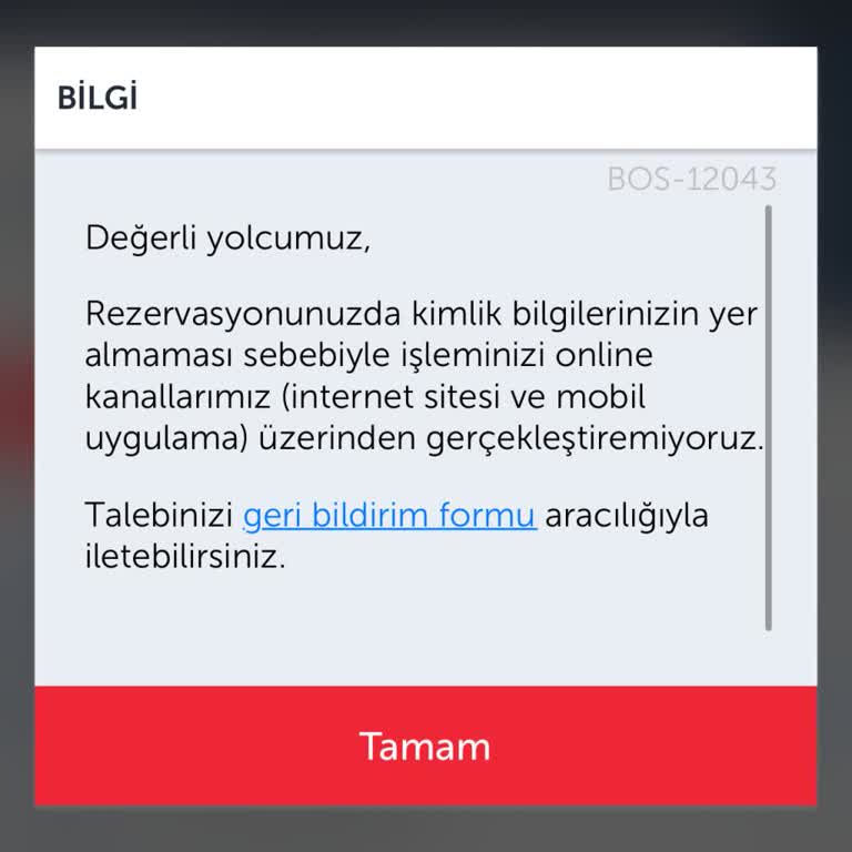 THY Geri Bildirim Formu Şikayetleri - Şikayetvar