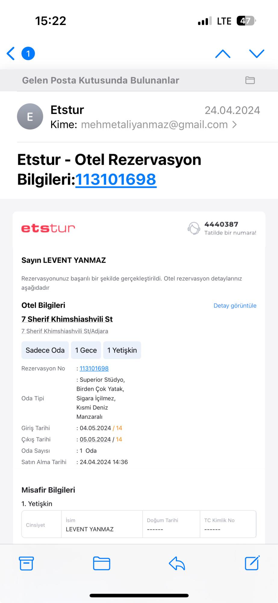 Etstur Batum'da Rezervasyon Sorunu Ve Mağduriyet - Şikayetvar