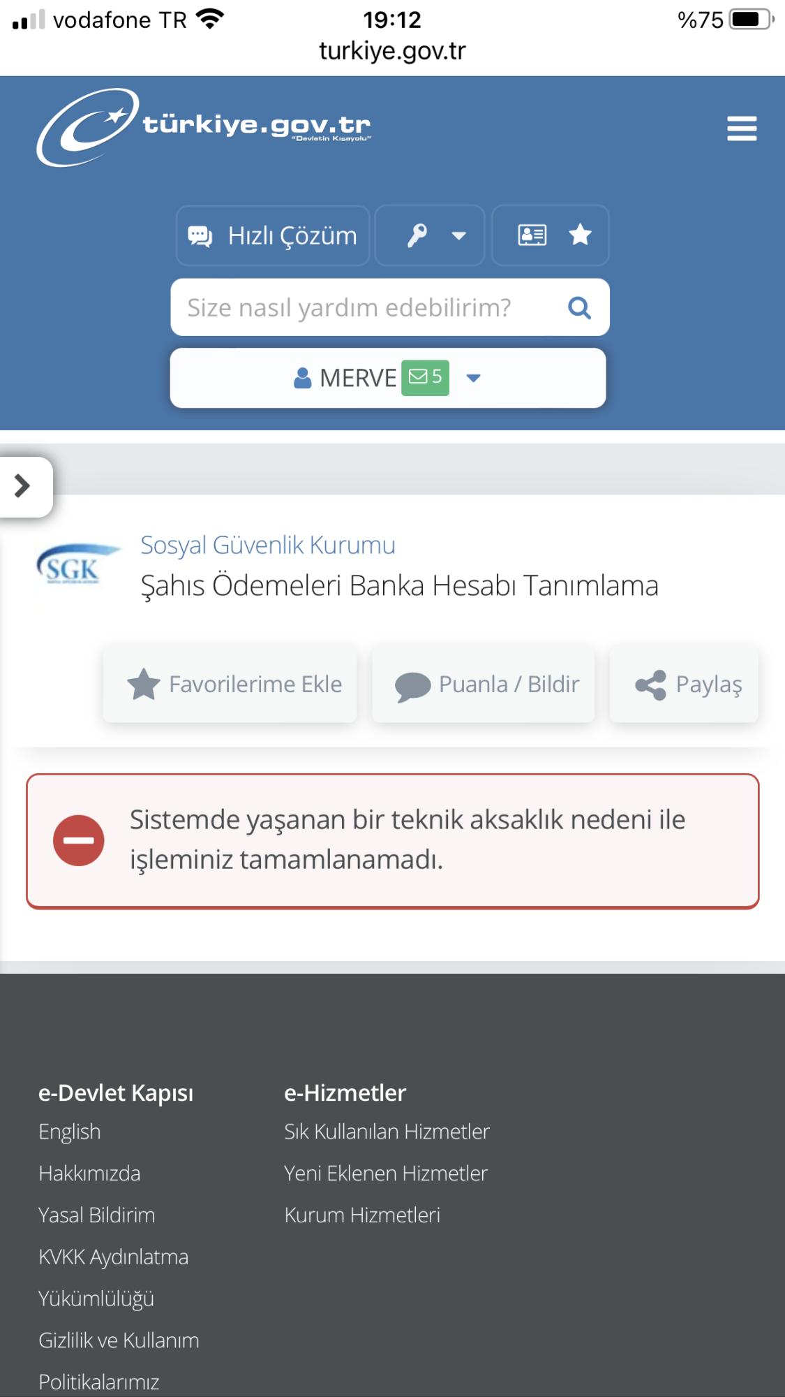 E-Devlet (Turkiye.gov.tr) Sistem Hata Veriyor! - Şikayetvar
