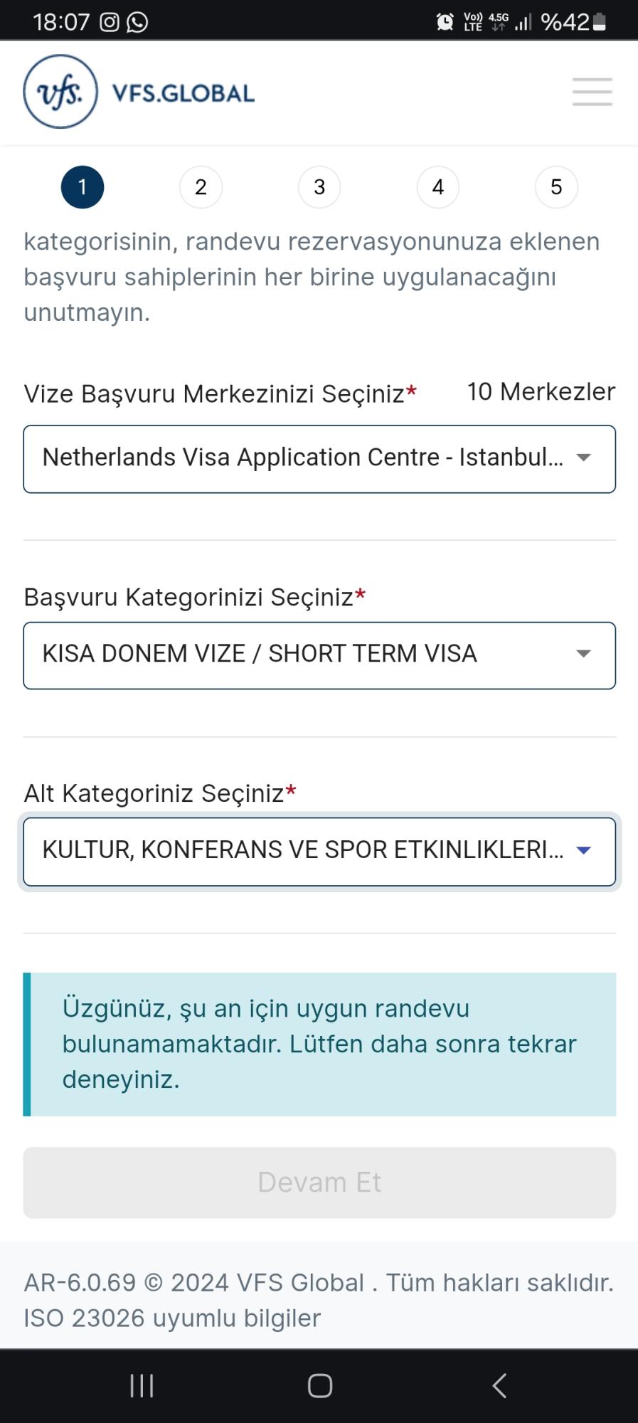 VFS Global Randevu Bulunmuyor Hiçbir Şekilde Bos Randevu Yok - Şikayetvar