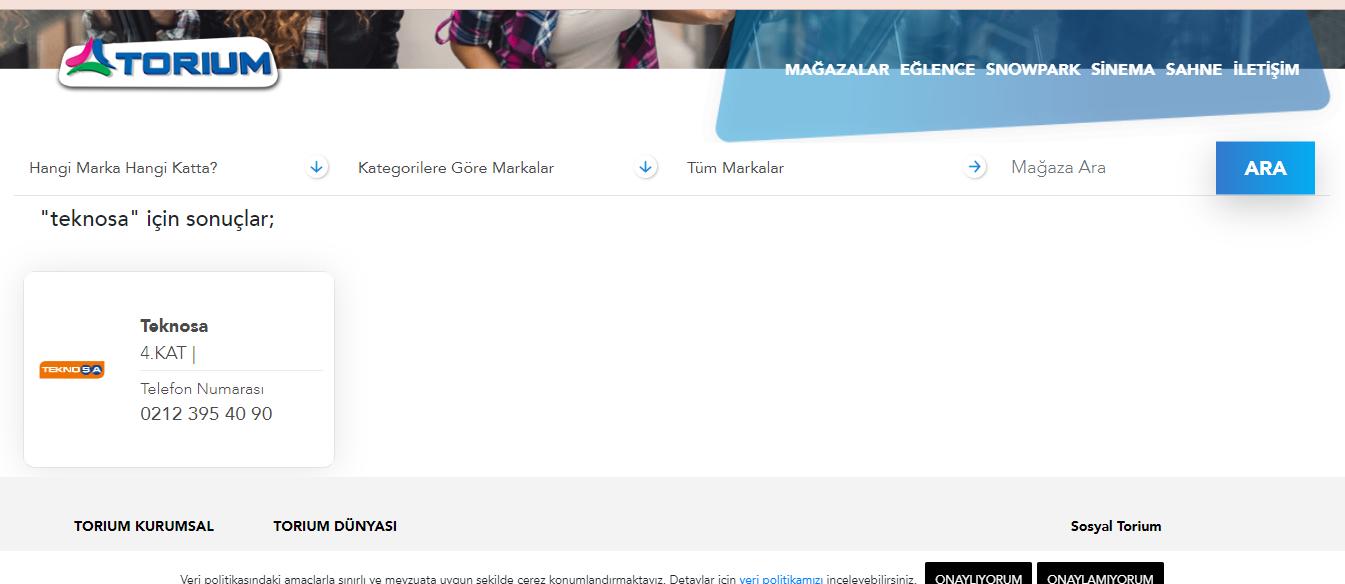 Torium AVM Torium'DA Teknosa Yok Ancak Siteleri Güncel Değil. - Şikayetvar