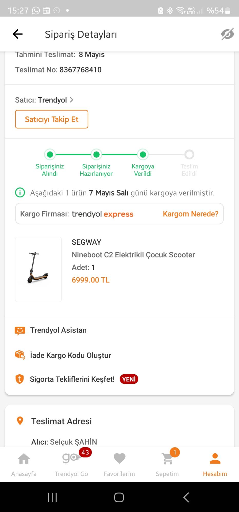 Trendyol Express Tuzla Elma Transfer Merkezi Kargomu Teslim Etmiyor ...