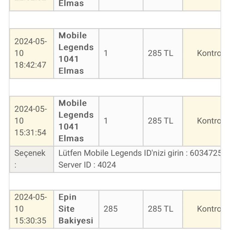 Mobile Legends Epin ve Mobil Şikayetleri - Şikayetvar