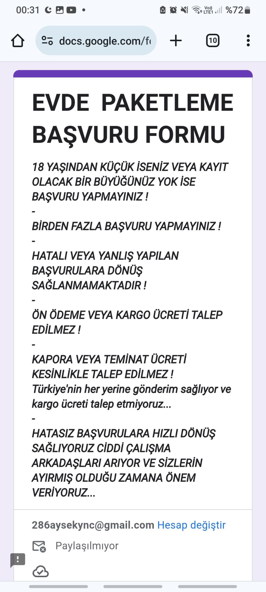 Evde Ekişi Paketleme Kişisel Bilgilerimin Korunması Talebi - Şikayetvar