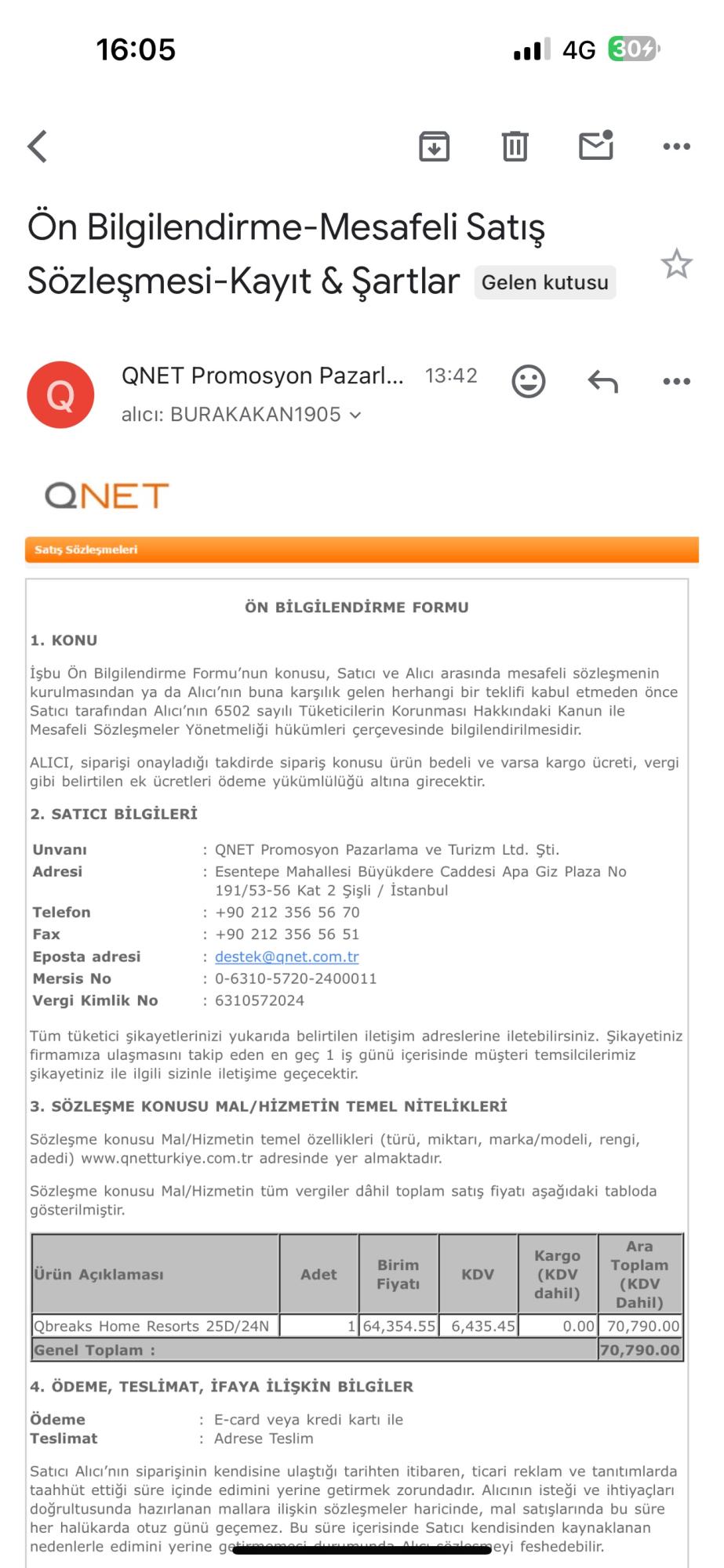 QNET QNET Promosyon Tatil Paketi Üyeliği Ve İade Talebi - Şikayetvar