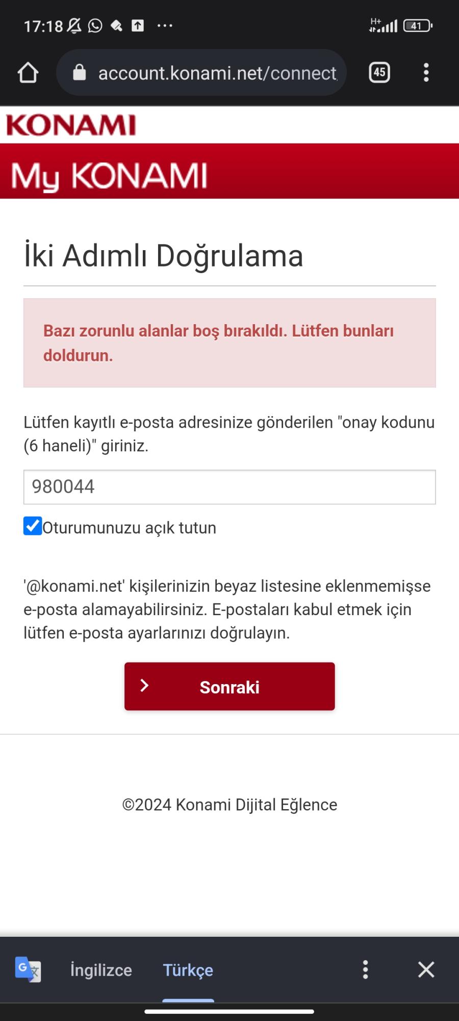 Konami E Football Veri Aktarma Sorunu - Şikayetvar