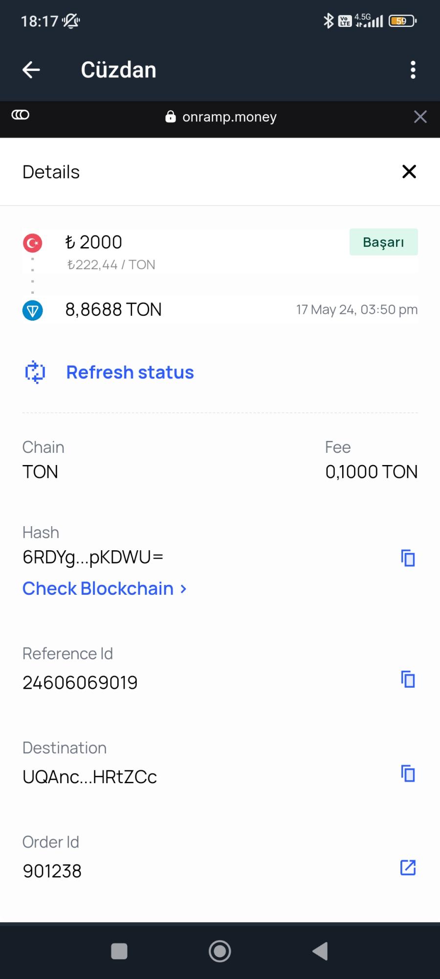 Telegram Wallet Cüzdan Coin Satın Alım Sorunu - Şikayetvar