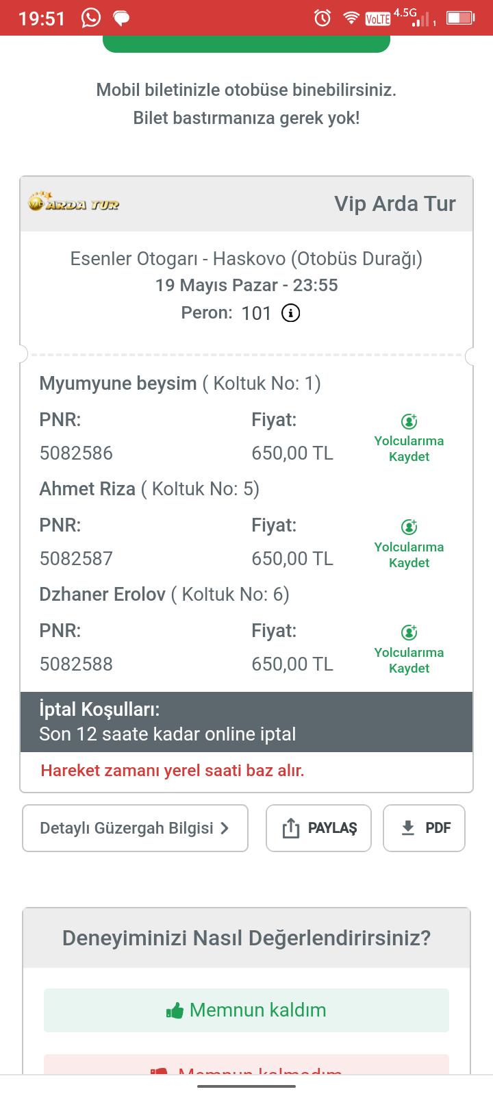 VIP Arda Tur Otobüs Bileti Satın Alma Sürecinde Yaşanan Sorunlar ...
