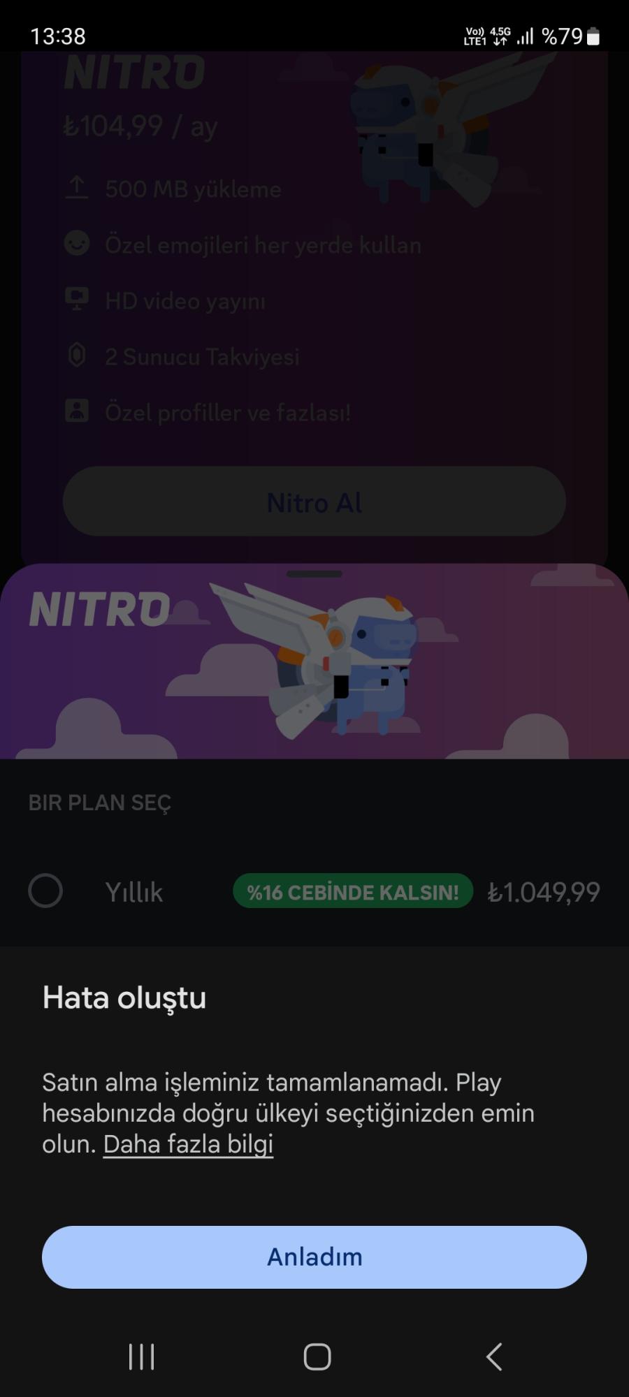 Discord Nitro Alırken Ülke Hatası - Şikayetvar