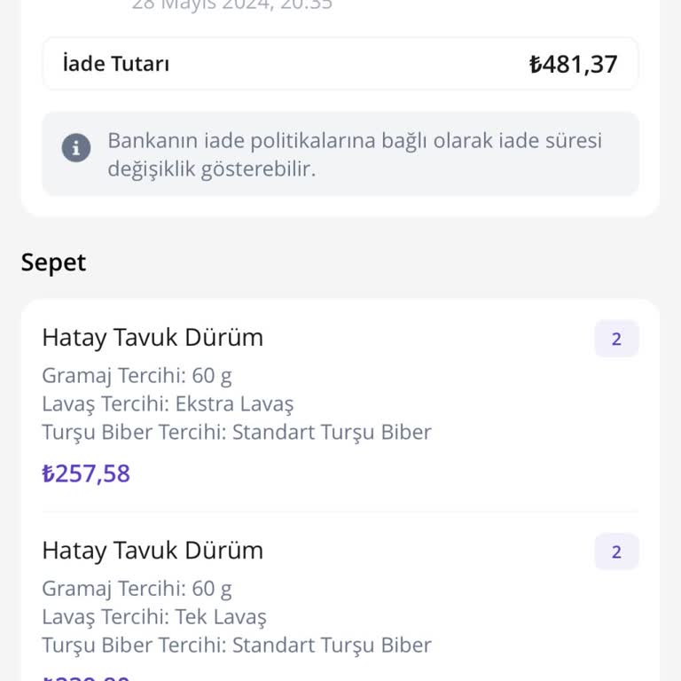 Getir Maydanoz Döner 2 Saate Sipariş Gelmemesi! - Şikayetvar