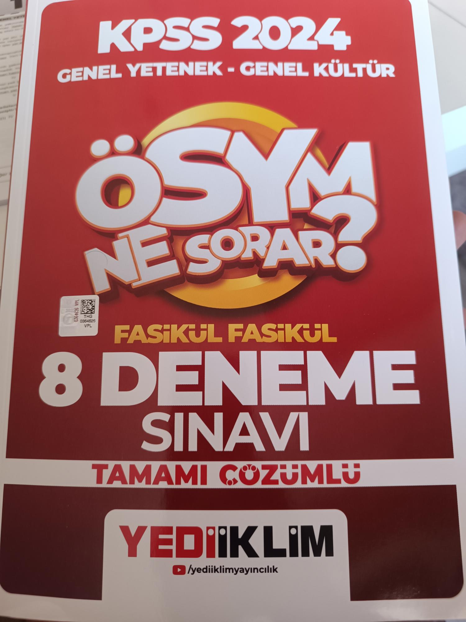 Yedi İklim Yayınevi ÖSYM Ne Sorar Denemesi Eski Yılların Aynısı Benim ...