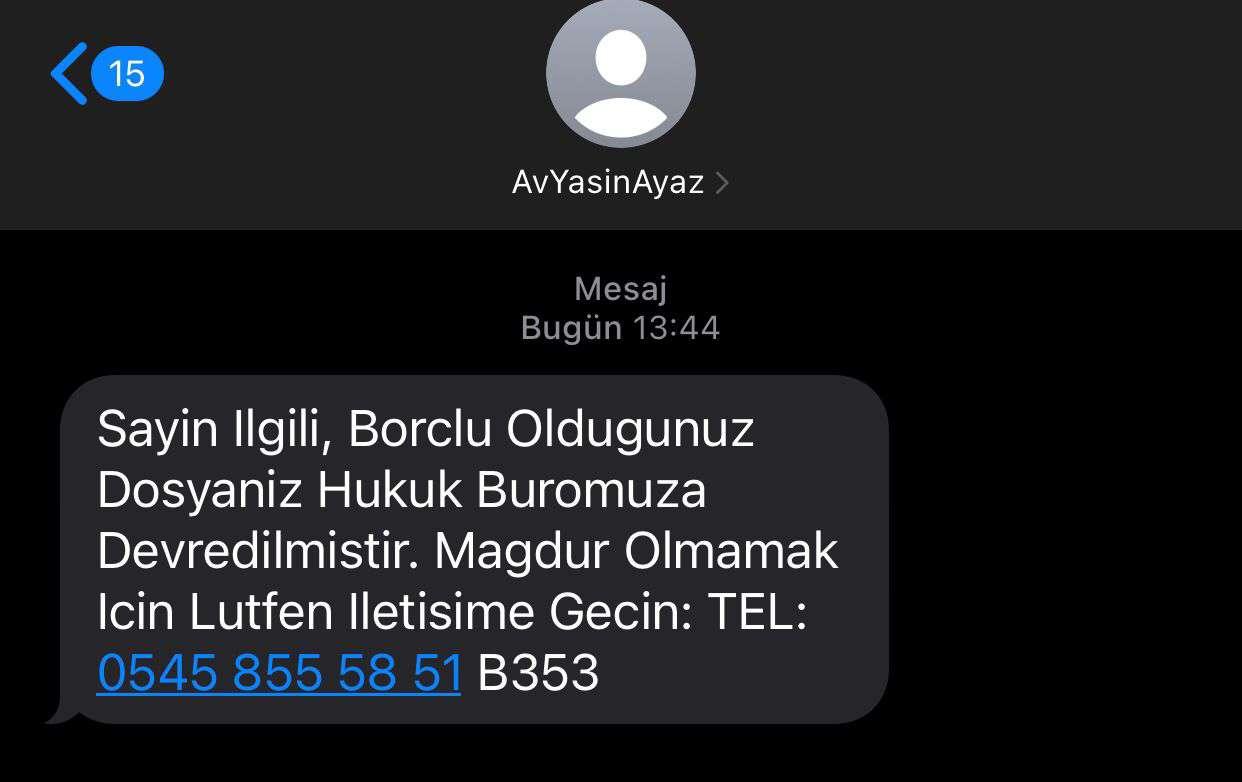 Metka Hukuk (SMS) Sahte Numaradan Davanız Var Mesajı - Şikayetvar