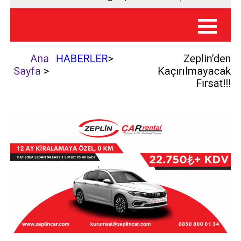 Zeplin Car Rental Araç Kiralama Şikayetleri - Şikayetvar