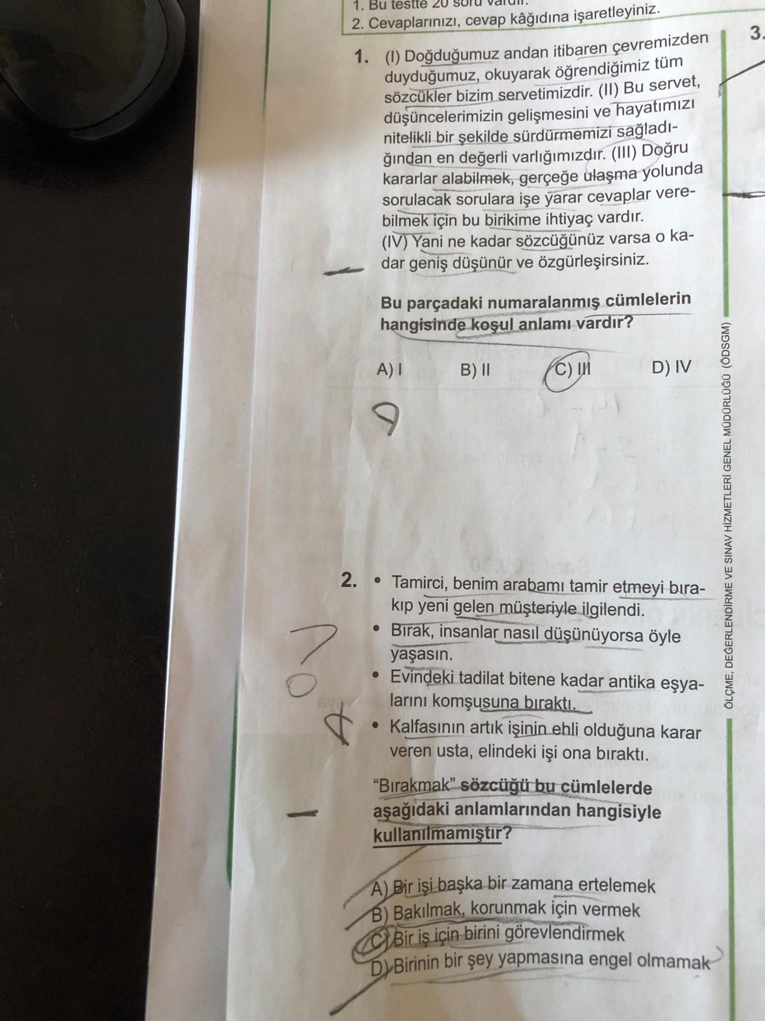 Milli Eğitim Bakanlığı Milli Eğitim Bakanlığı (MEB) LGS 2024 Türkçe ...