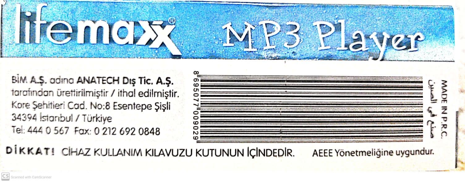 Anatech BİM Market Ten Satın Aldığım Life Max MP3 Player Çalışmıyor ...