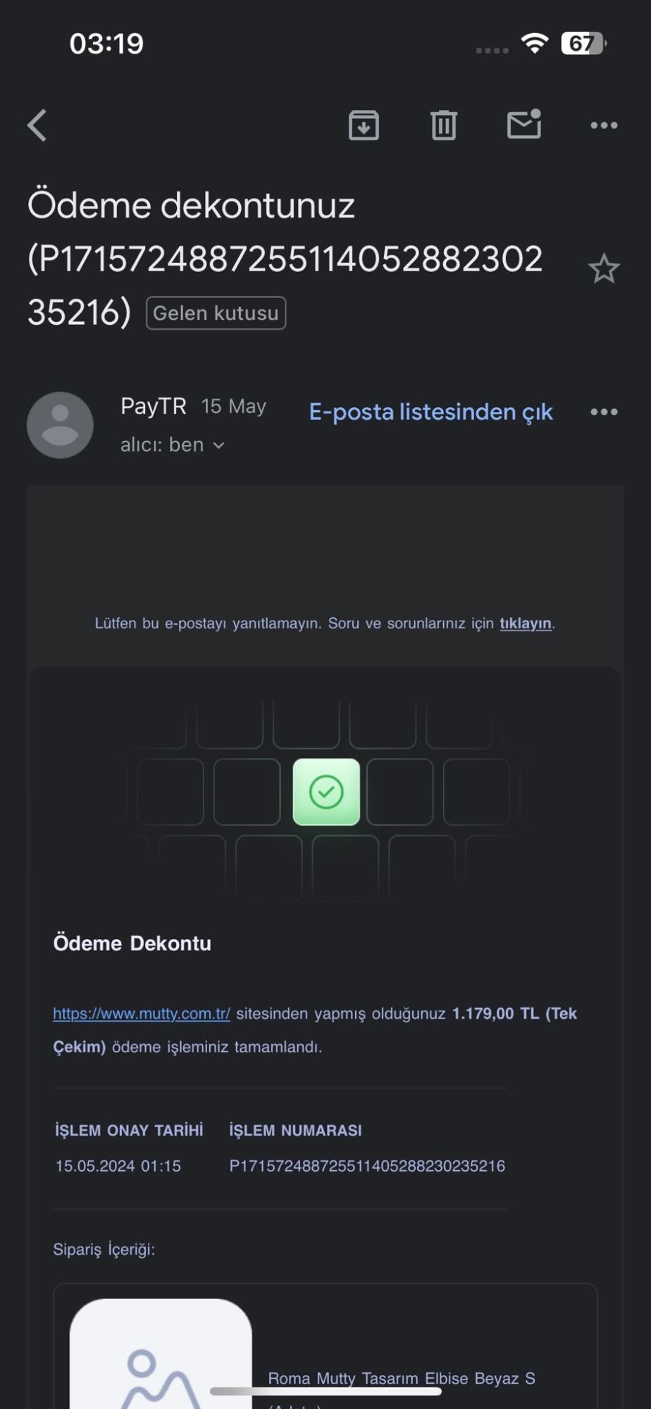 Mutty Aylardır Gelmeyen Elbise - Şikayetvar