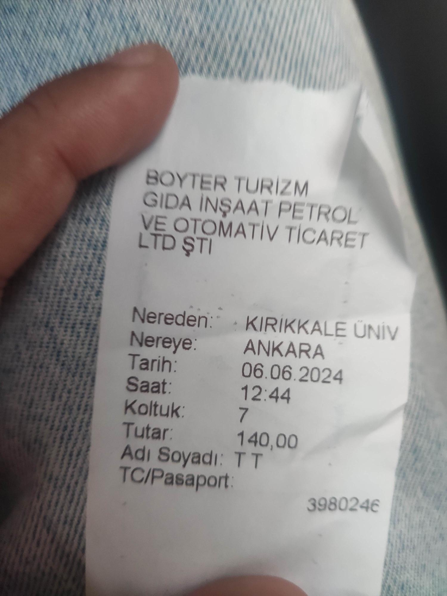 Boyter Turizm Gecikmeli Minibüs Yolculuğu Ve Tren Bileti Mağduriyeti ...