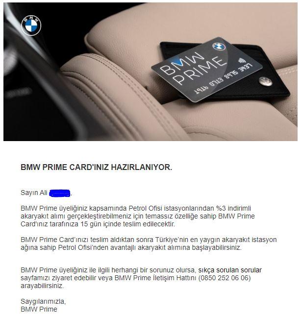 BMW Prime Üyelik Kartının Gönderilmemesi - Şikayetvar