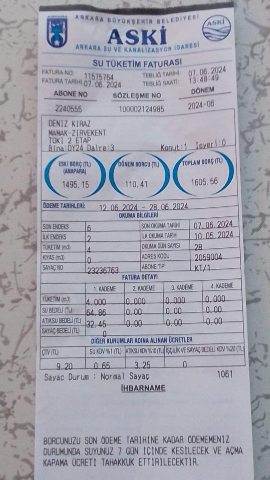 ASKİ Ankara ASKİ Su Sayacı Mağduru - Şikayetvar