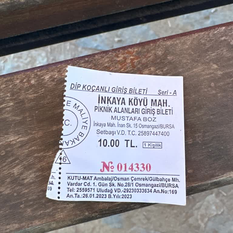 Hazine ve Maliye Bakanlığı Bursa İnkaya Piknik Alanı Fazla Ücret Alıyor ...