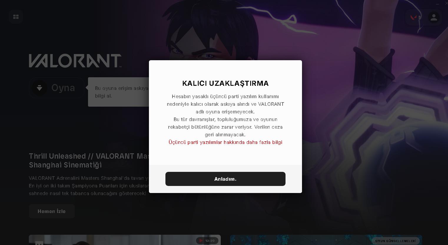 My Valorant Account Permanently Banned For Using Third-party Software ...