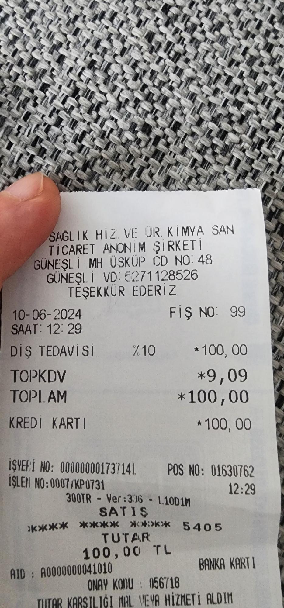 Kaş Tıp Merkezi Diş Muayenesinde Reçete Parası İstendi - Şikayetvar