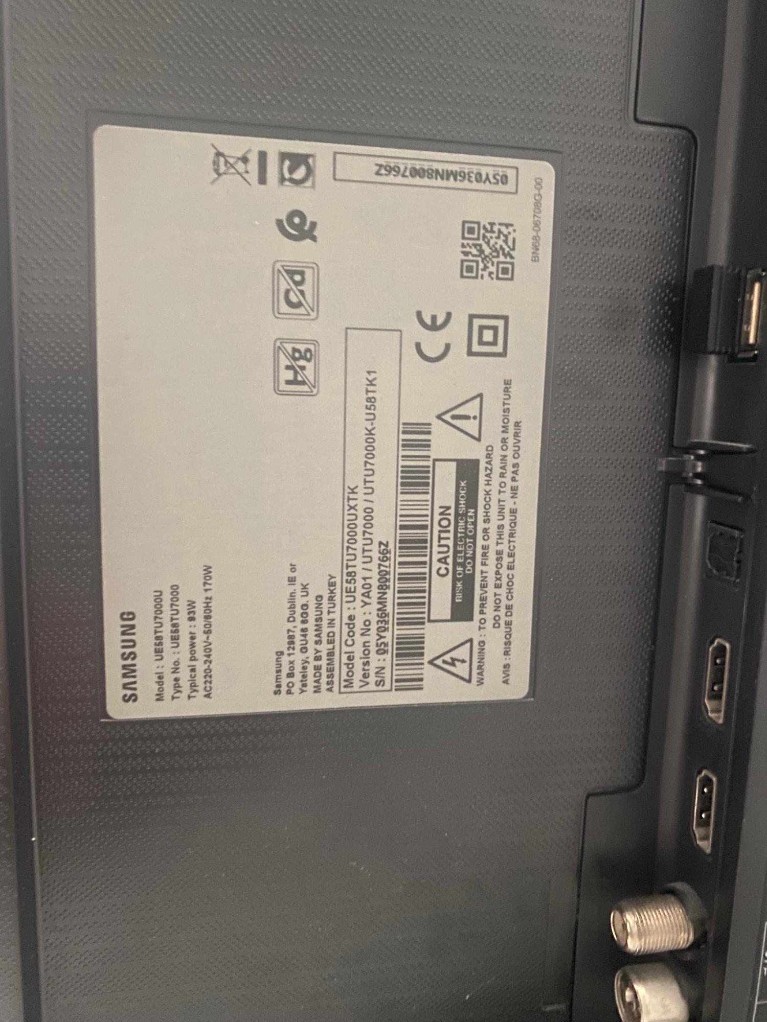 Samsung 58TU7000 58'' 146 Ekran 4K Crystal UHD TV-kronik Panel Arızası ...