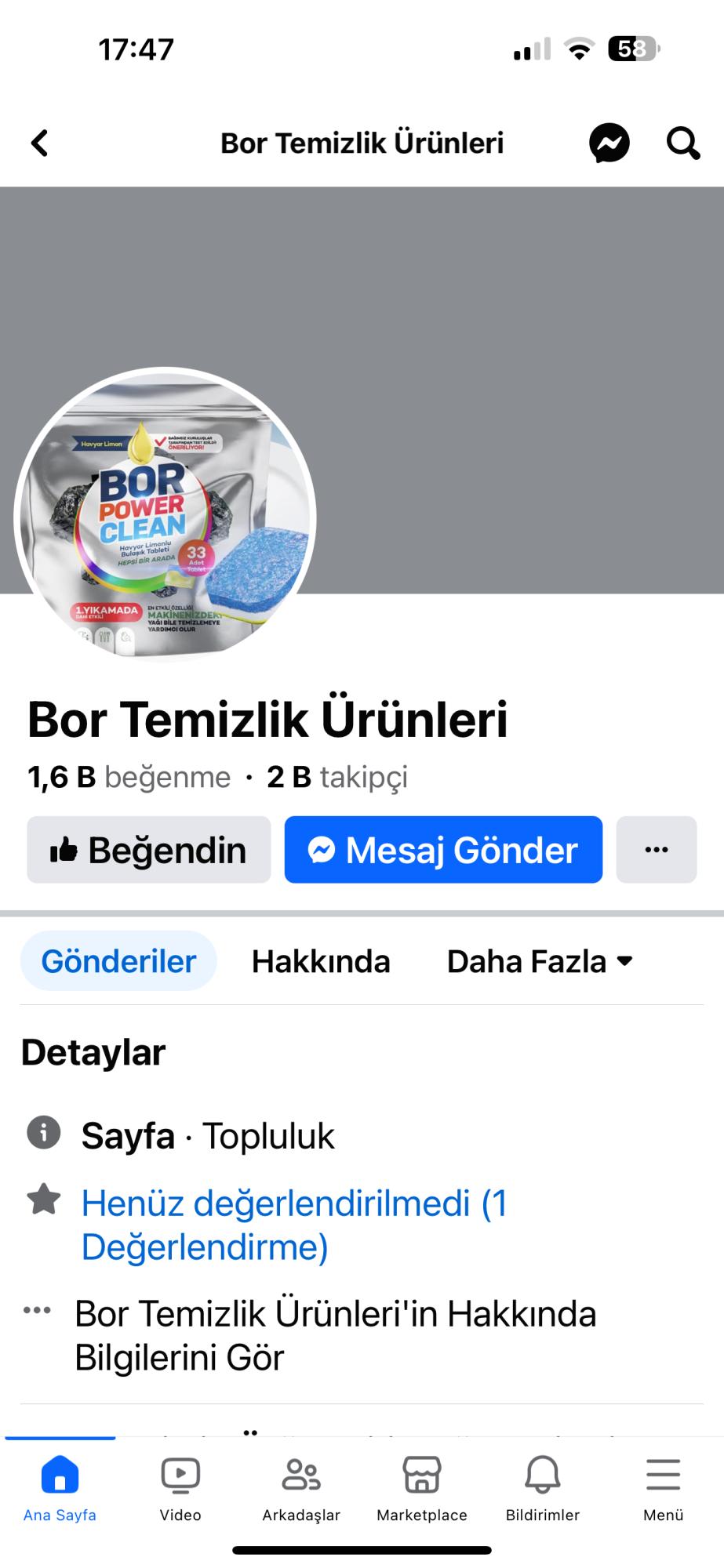 Bor Clean Bor Power Clean Temizlik Ürünleri - Şikayetvar
