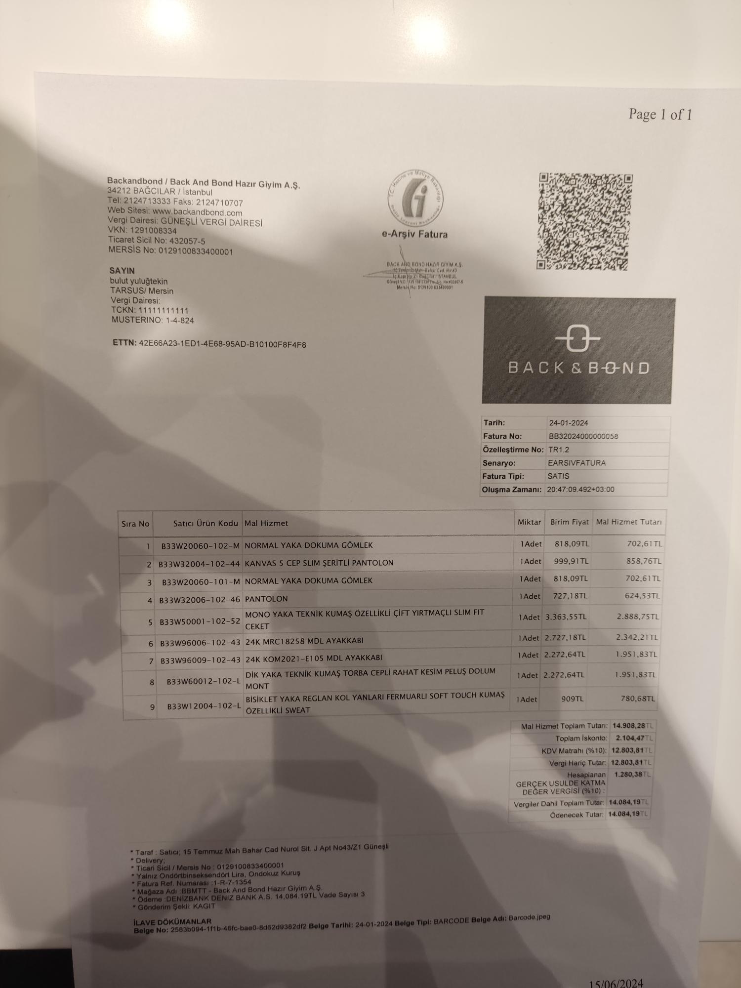 Süvari Giyim Tarsu Back Bond Pişmanlıktır. - Şikayetvar