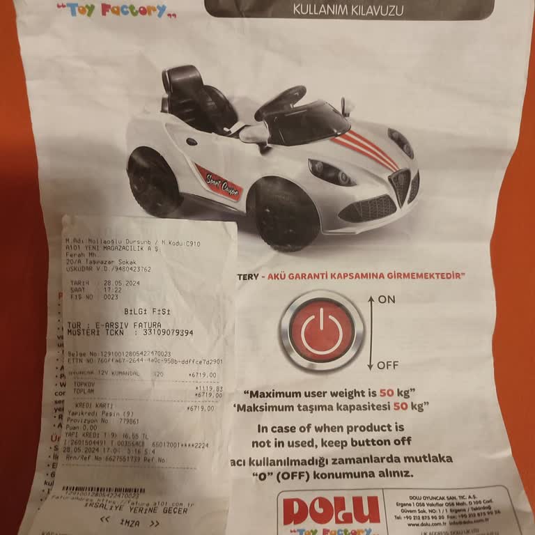 Çözüldü: Dolu Toy Factory Dolu Akülü Araba Binememe - Şikayetvar