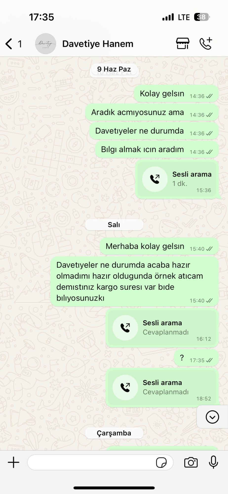 Davetiye Hanem Davetiye. Hanem Memnuniyetsizlik - Şikayetvar