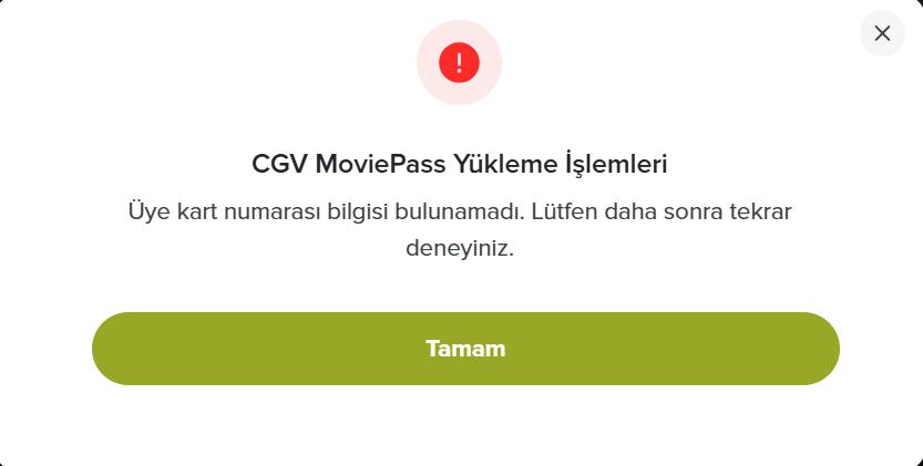 Paribu Cineverse CGV Moviepass Yükleme Hatası - Şikayetvar
