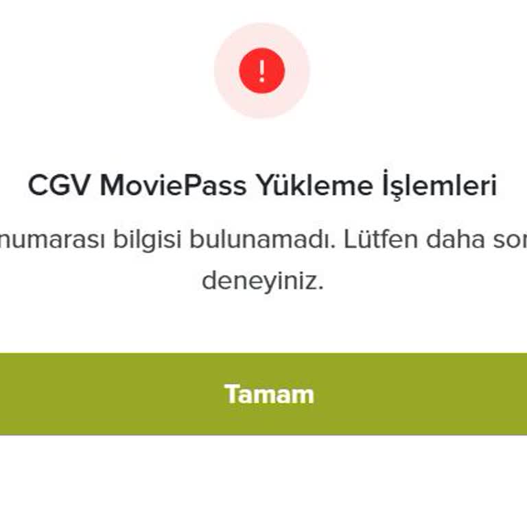 Paribu Cineverse CGV Moviepass Yükleme Hatası - Şikayetvar