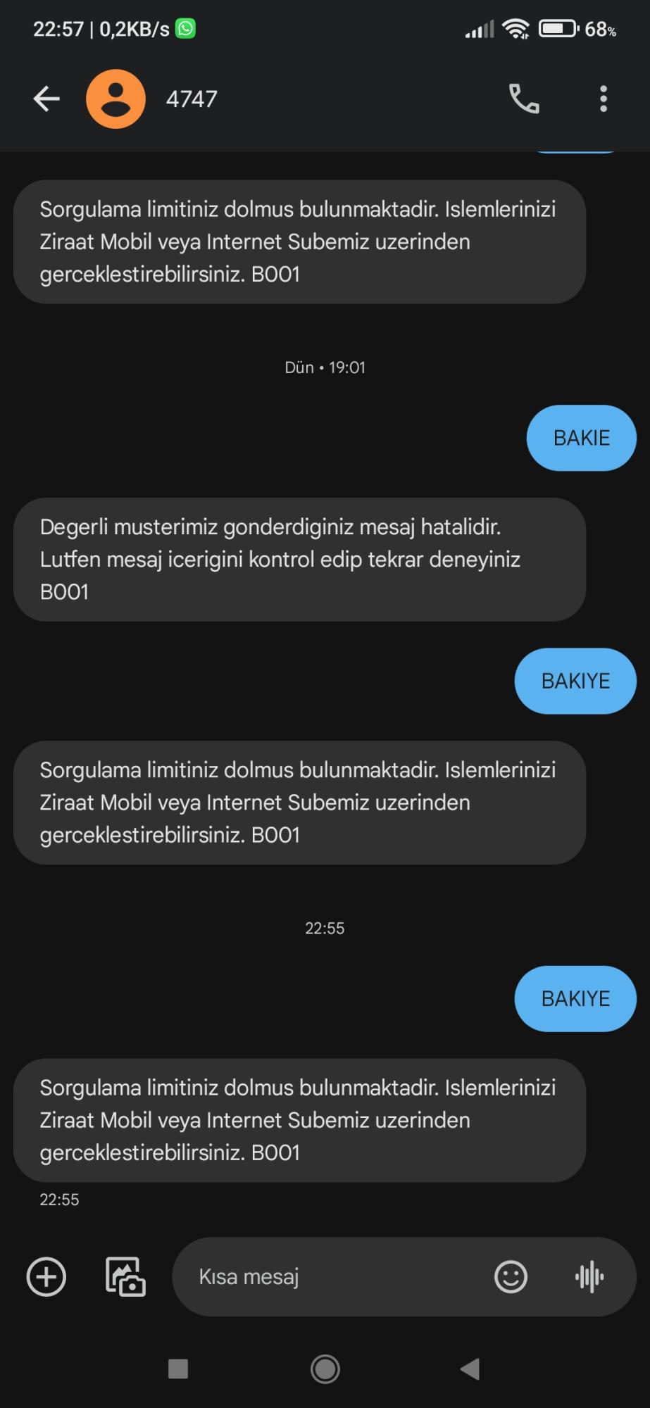 Ziraat Bankası Bakiye Sorgulama Limitinin Arttırılması - Şikayetvar