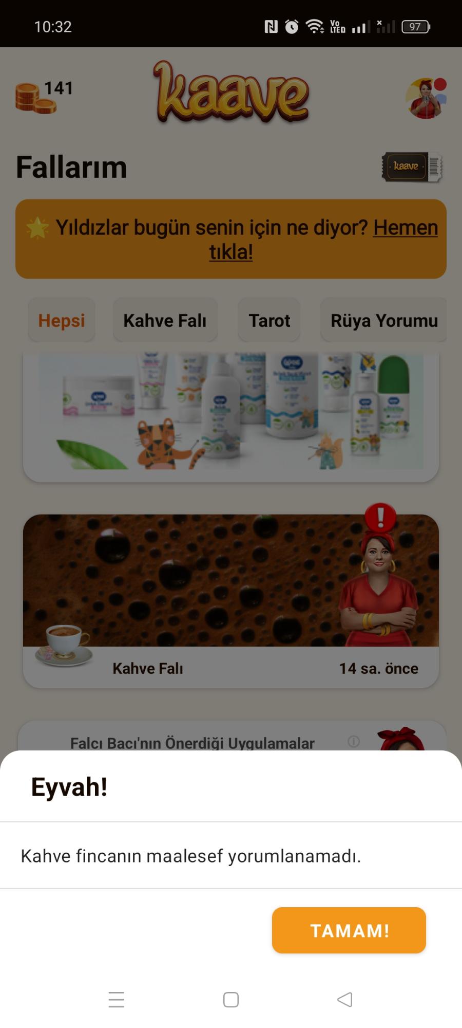 Kaave Falı Falcı Bacı Uygulamasından 2 Seferdir Yorumlanamadı Diye ...