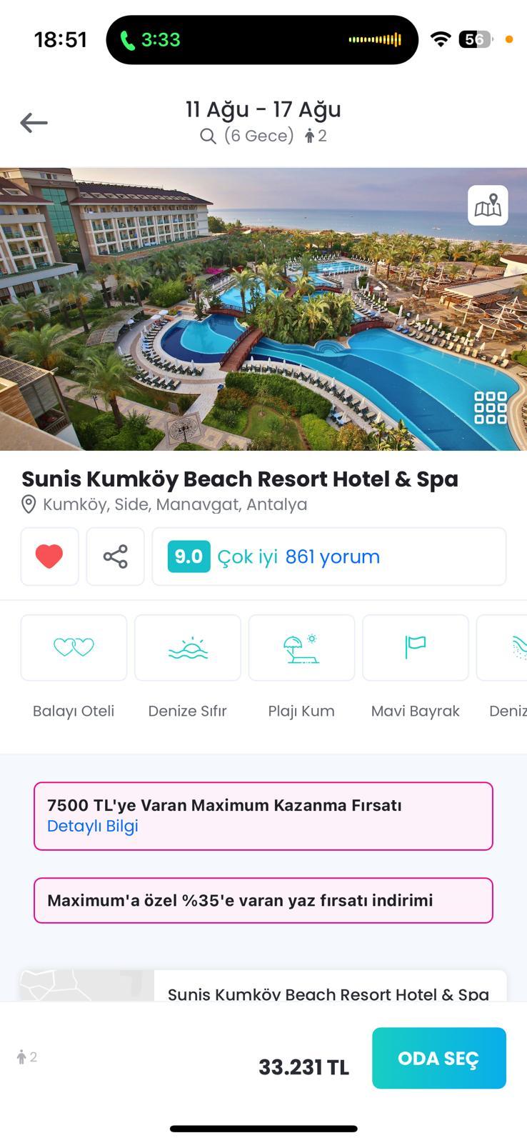 Sunis Kumköy Beach Resort Hotel Etstur Satın Almayı Onaylamıyor ...