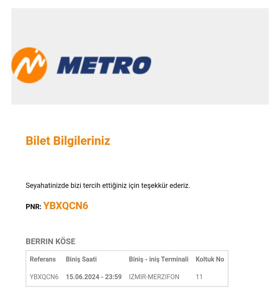 Metro Turizm Bilet İptal Ettim Ücreti Yatmadı - Şikayetvar