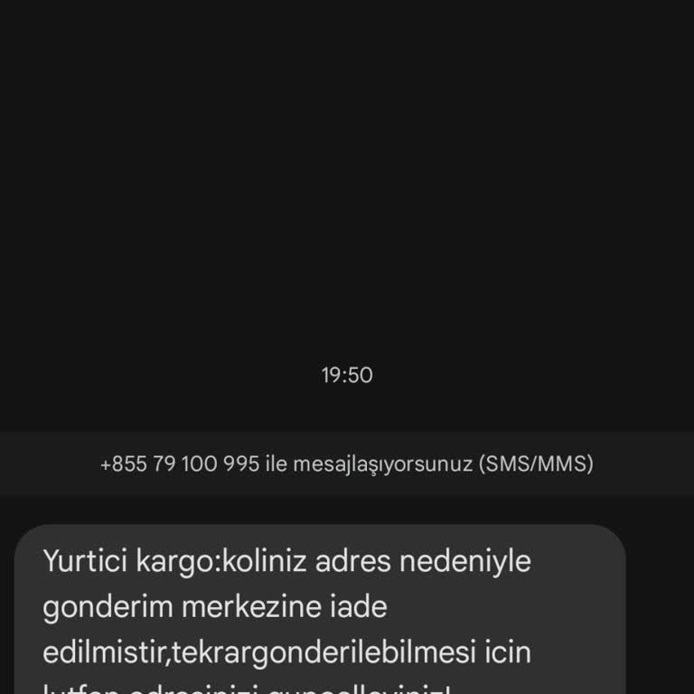 Kargo SMS Dolandırıcılığı Kargo'dan Gelen Mesaj - Şikayetvar