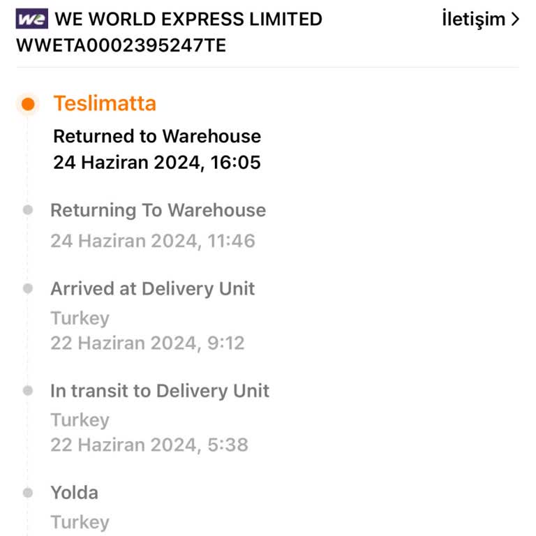 We World Express Teslim Edilemeyen Sipariş Ve İletişim Sorunları ...