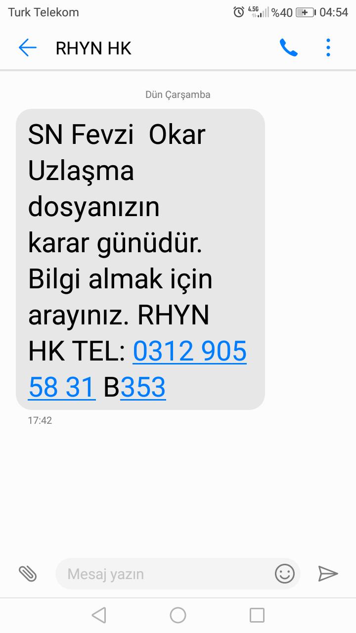 Reyhan Hukuk (SMS) Rhyn Hk Mesaj Geldi Bilgisi Olan Yorum Yaparsa Çok ...