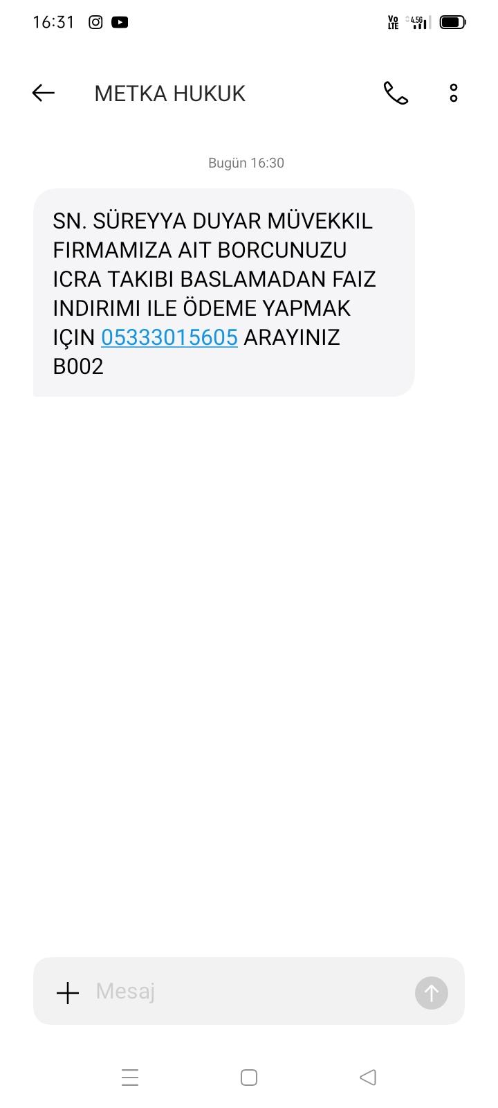 Metka Hukuk (SMS) Yanıltıcı Hukuk Bürosu SMS'leri Hakkında Şikayet ...